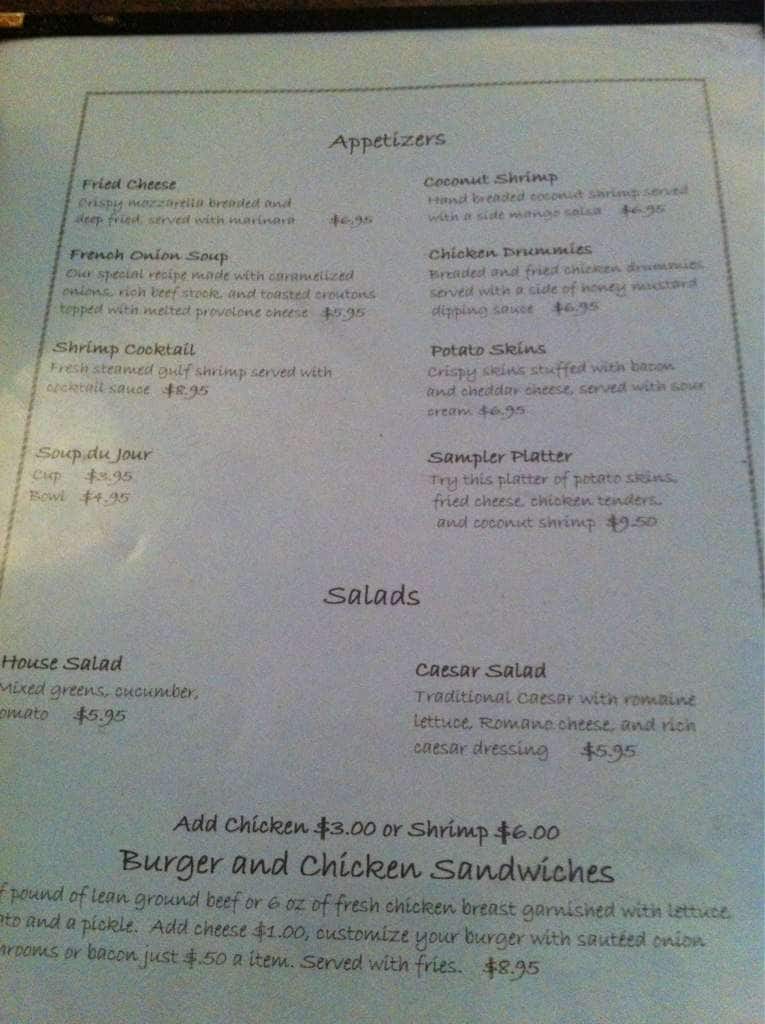 Menu at H20 Bar & Grill, Daytona Beach