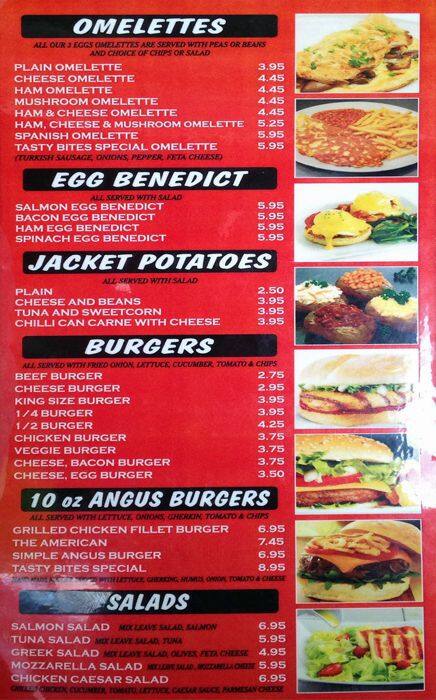 Menu at Tasty Bites Greenford restaurant, Greenford, 434 Greenford Rd