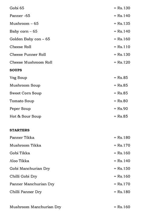 Menu at North Chappathies Veg Restaurant, Chennai, 12b