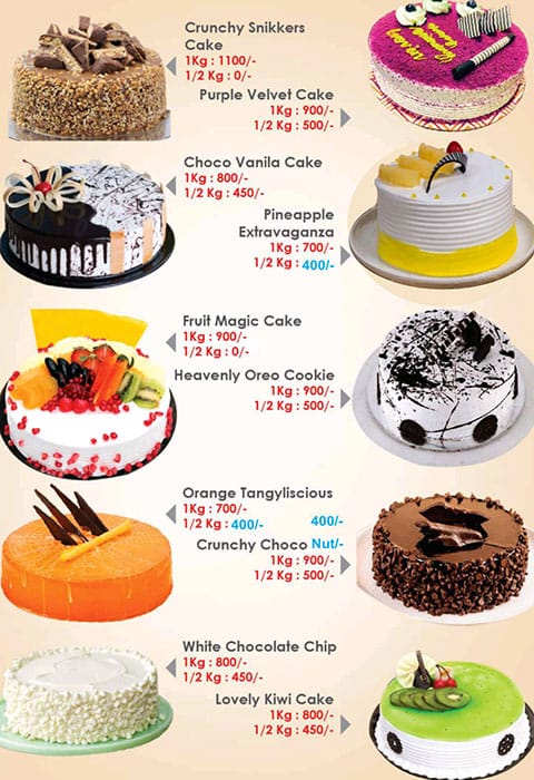 Menu of Kairali Bakery, Kannanthura, Trivandrum