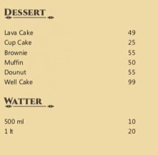 Menu at Memories-Cafe, Patna