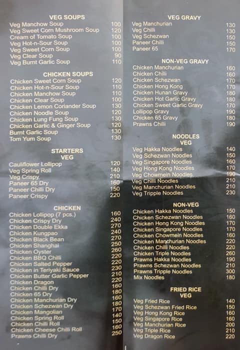 Menu at GREENFIELD RESTAURANT, Mumbai, Ismail Waghoo Rd