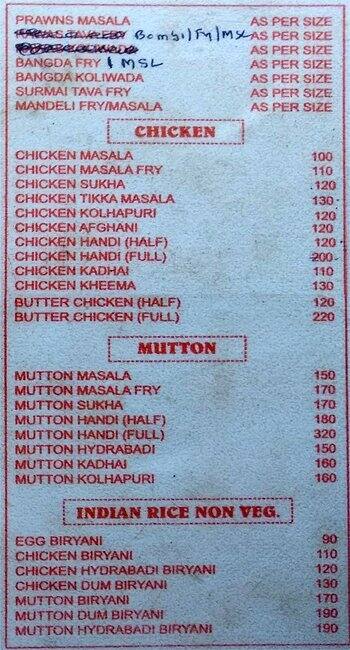 Menu at Lata Vihar Veg & Non Veg, Mumbai