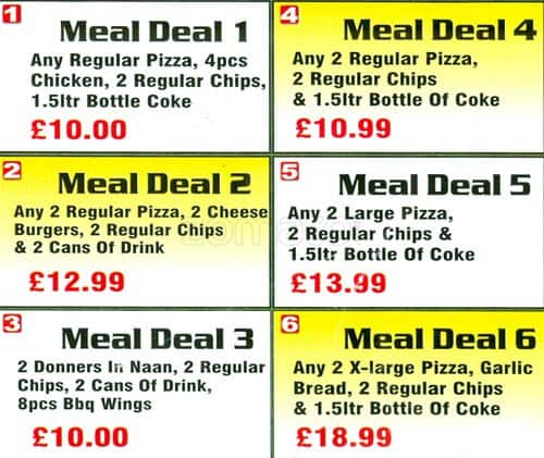 Menu at BIGG SAJ restaurant, Birmingham