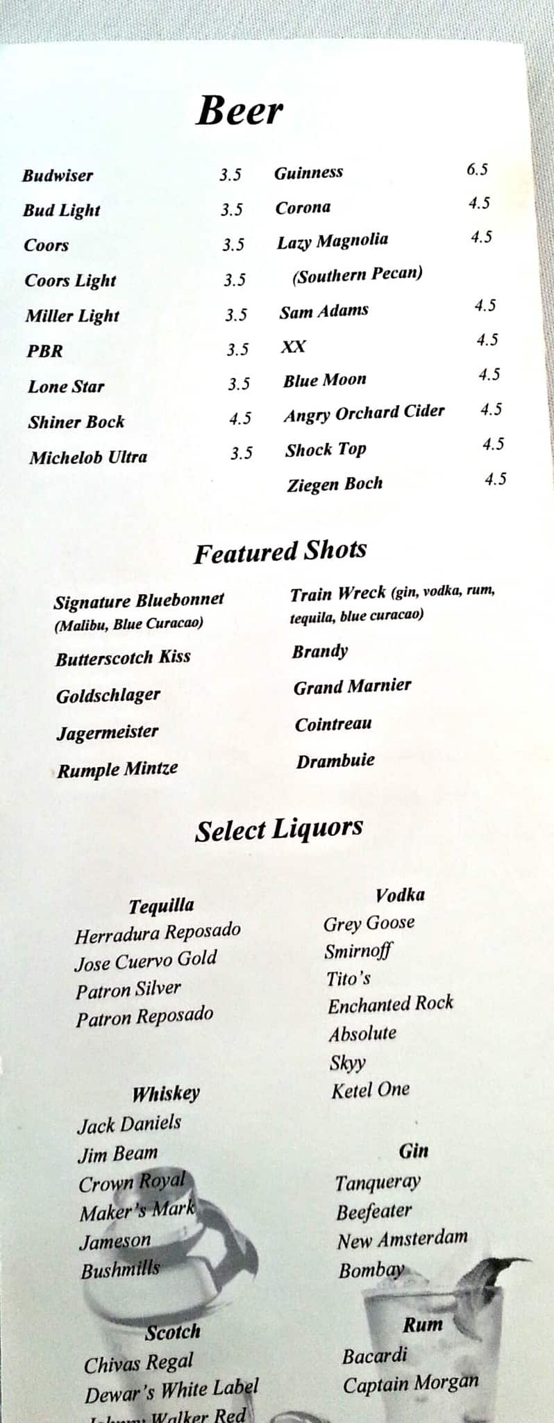 Menu at Grand Central Cafe, Kingsland
