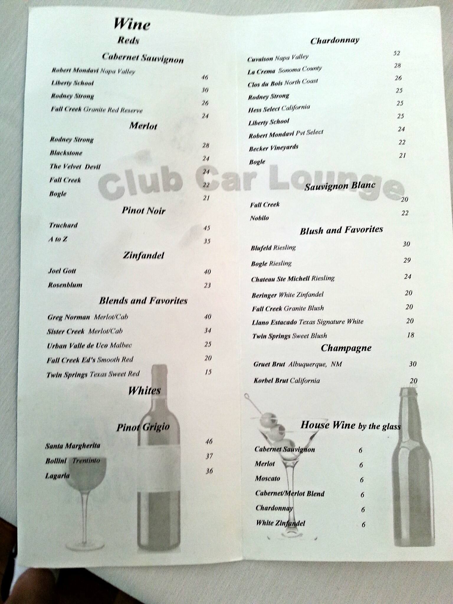 Menu at Grand Central Cafe, Kingsland