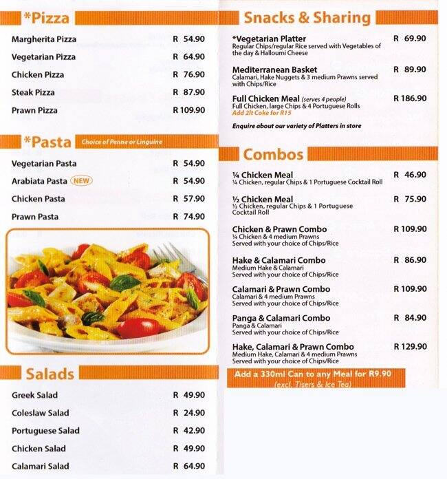 Menu at Adega Express restaurant, Centurion