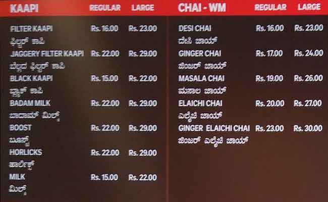 Menu at Kaapi Kendra, Bengaluru, 278