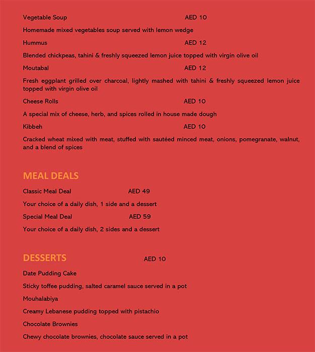 Menu at Mashrou3 Tabkha – Akl Yawmi restaurant, Dubai, Sheikh Mohammed ...