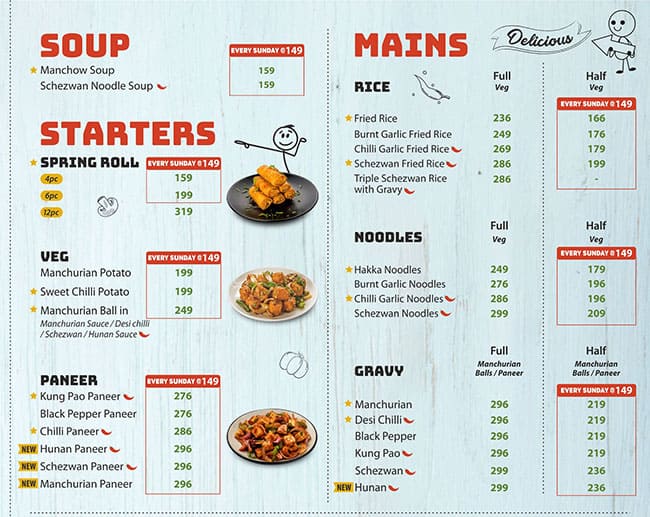 Menu of Chinese Wok Vesu Surat