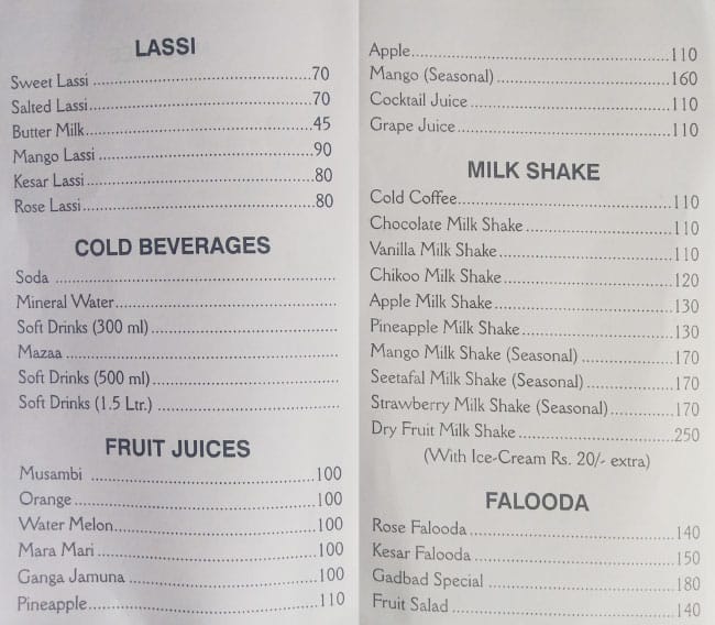 Menu at Rasoi Veg Inn, Mumbai, TRISHUL APARTMENT