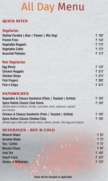Spice Nation Menu, Menu for Spice Nation, Hinjawadi, Pune - Zomato