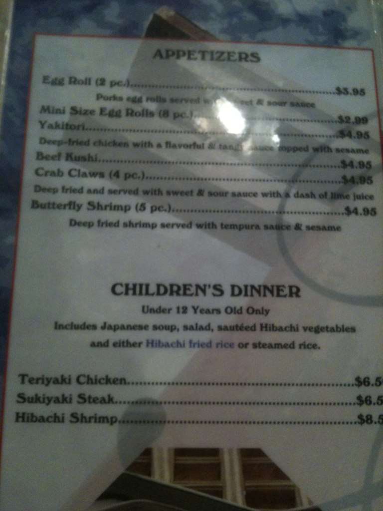 Fuji Japanese Steak House Menu - Urbanspoon/Zomato