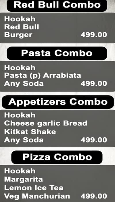 Menu at The Sin City, Kolkata