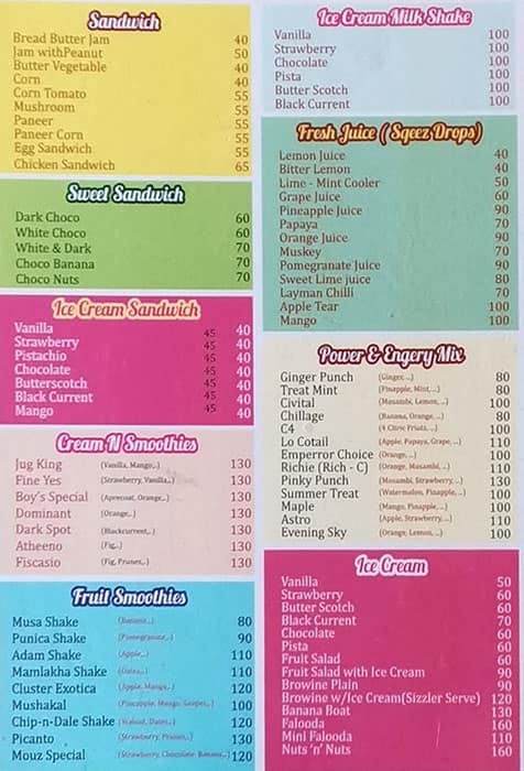 Menu of Juice & Spice, Kattur, Trichy