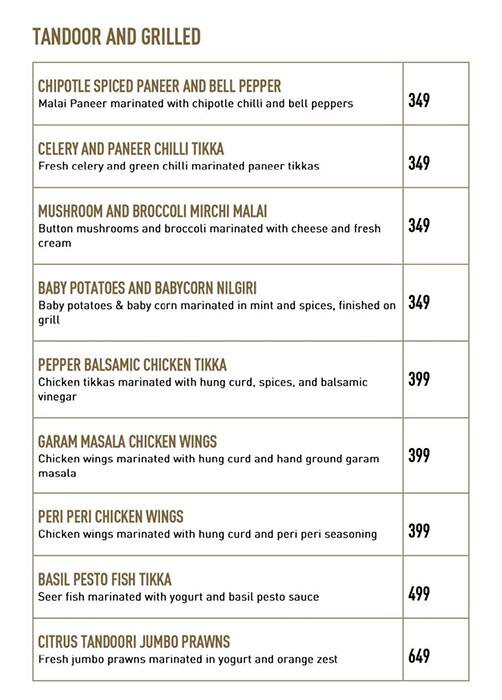 Menu at Bira 91 Taproom, Koramangala, Bengaluru