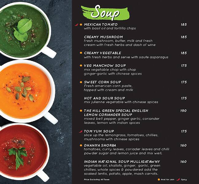 Menu of The Hill Green, Bhandup, Mumbai