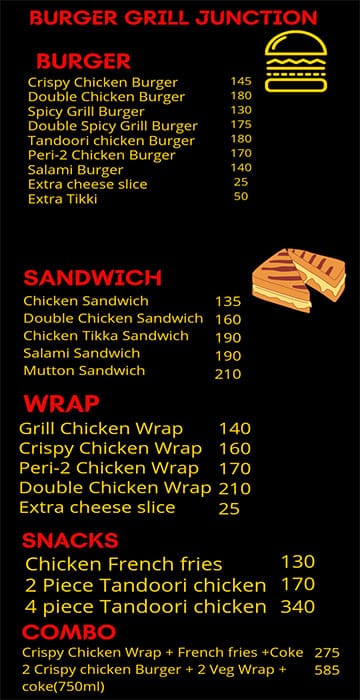 Menu of Burger Grill, Govind Puram, Ghaziabad