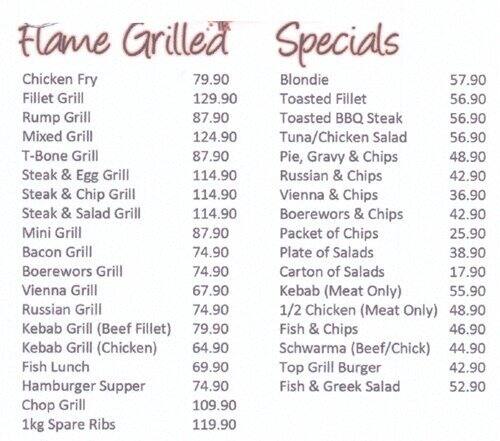 Top Grill Roadhouse Menu, Menu v reštaurácii Top Grill Roadhouse ...