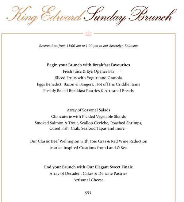 Menu at Victoria's Restaurant, Toronto