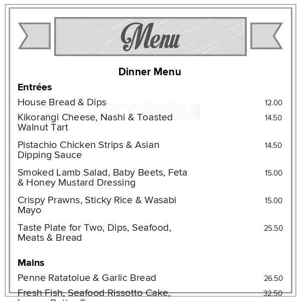 Menu at Soulsa Restaurant, Whakatane
