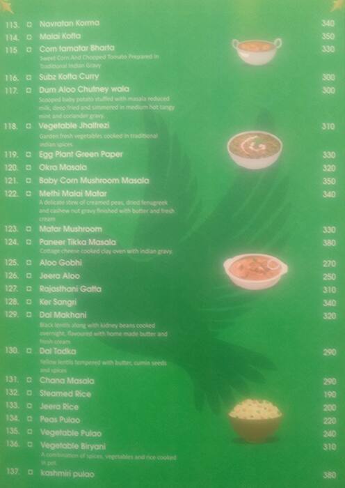 Menu at Green Pigeon Restaurant, Jaipur, 983
