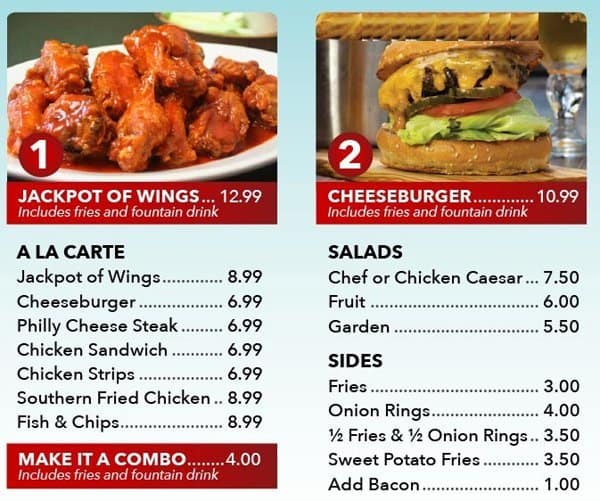 Menu at Oasis Burger restaurant, Highland, 777 San Manuel Blvd