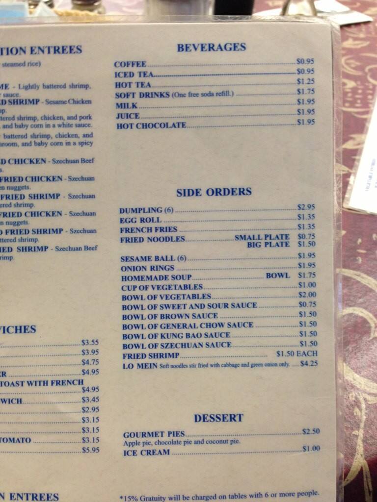 Menu at Mathis Field Cafe / Airport, San Angelo