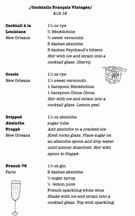 Menu at Alo pub & bar, Toronto