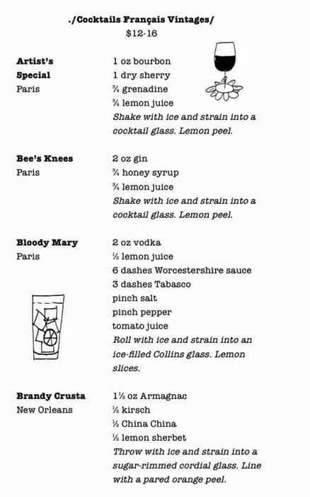 Menu at Alo pub & bar, Toronto