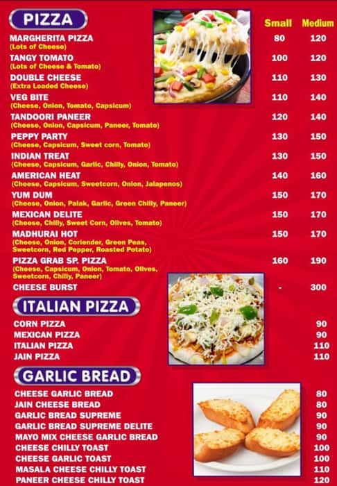 Pizza Grab Menu, Menu for Pizza Grab, Satellite, Ahmedabad - Zomato