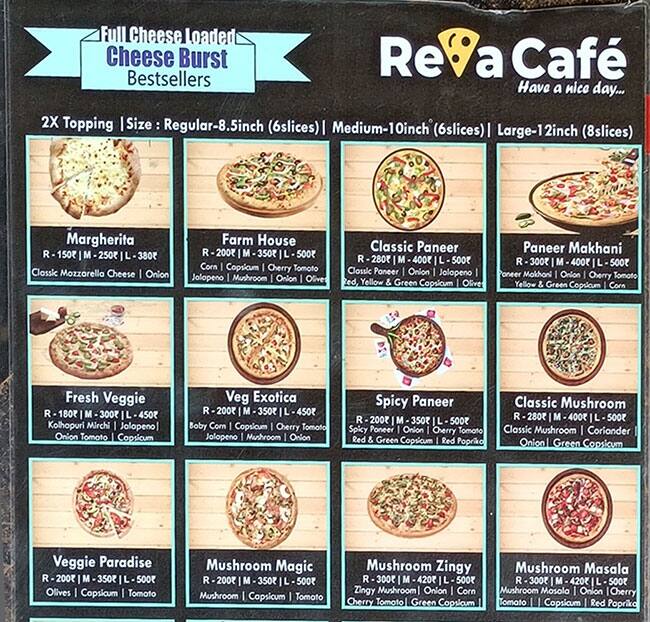 Menu at Reva Cafe, Pune, Shop no.7