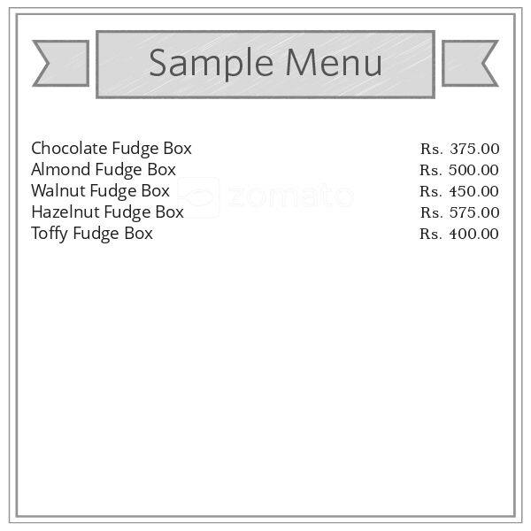 Menu of Ohh My Fudge, Khar, Mumbai