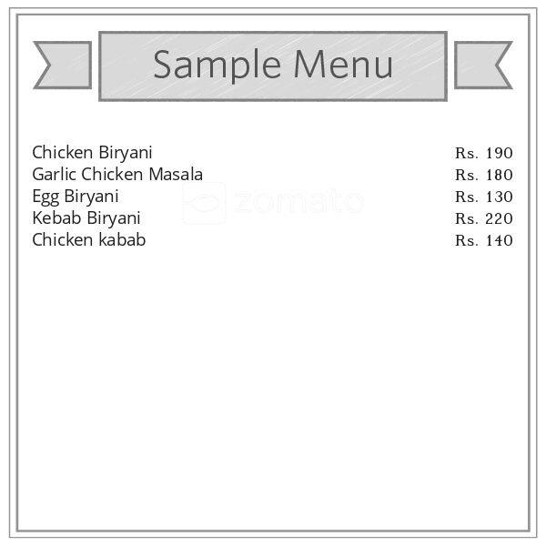 Menu of Bharath Biriyani House, Peenya, Bangalore