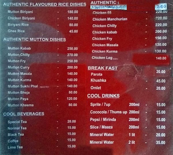 Mughal Durbar Menu, Menu for Mughal Durbar, Mandi Mohalla, Mysore - Zomato