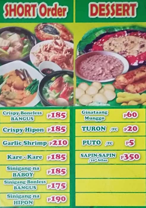 Menu at Pansit Malabon Express - Lourdes Sta. Mesa restaurant, Manila ...