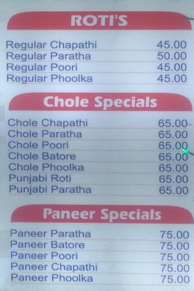 Menu at Serena Tiffins, Hyderabad, 9G9C+9J9