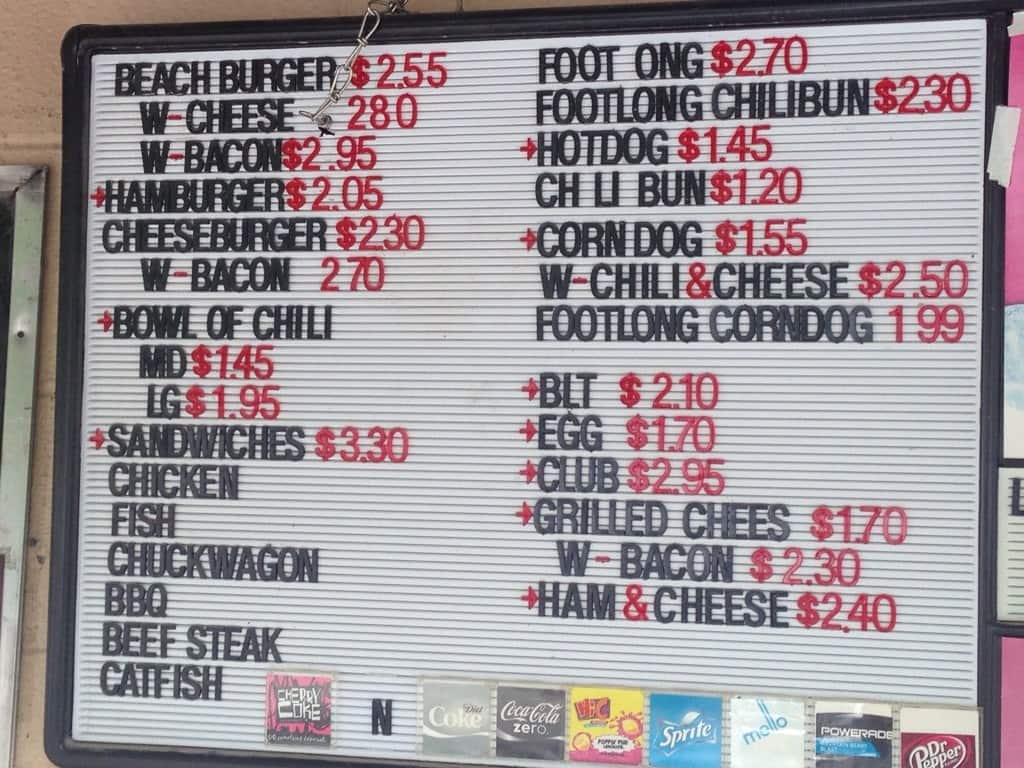 Menu at Tellico Beach Drive In restaurant, Tellico Plains