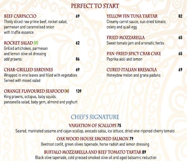 Basilico - The Cove Rotana Resort Menu - Zomato