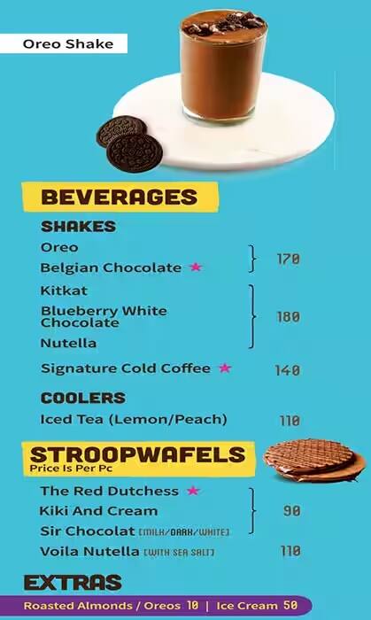 Menu at The Belgian Waffle Co, Chennai, YELLOW BELL FOODS STALL 34