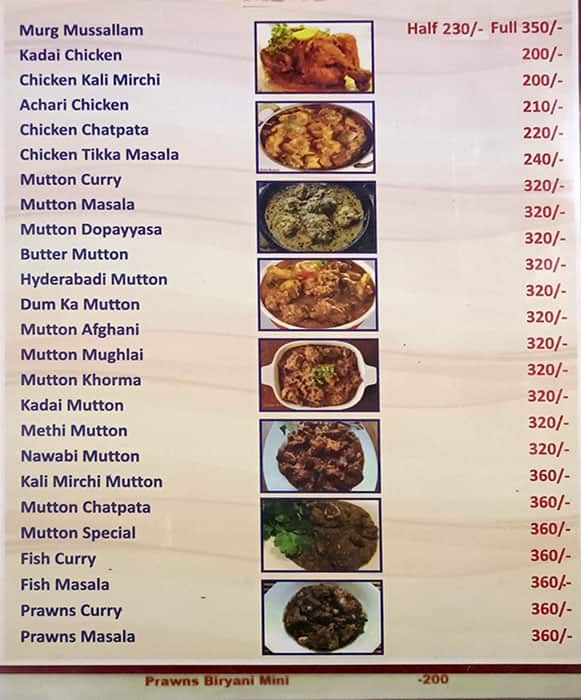 Menu at Qutub Shahi Kitchen's Family Restaurant, Hyderabad