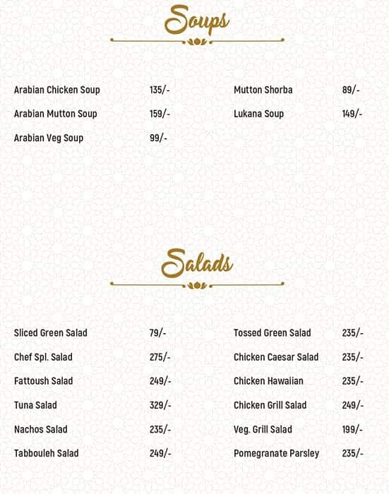 Menu of Mandi @ 36 Arabian Kitchen, Gachibowli, Hyderabad