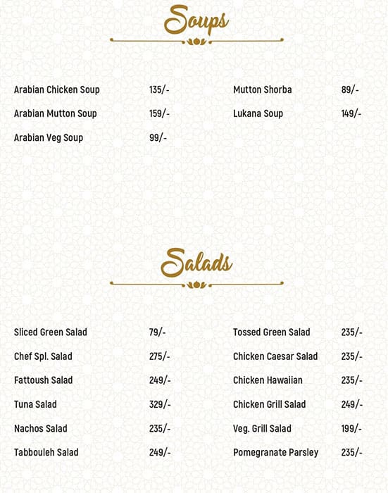Menu of Mandi @ 36 Arabian Kitchen, Gachibowli, Hyderabad