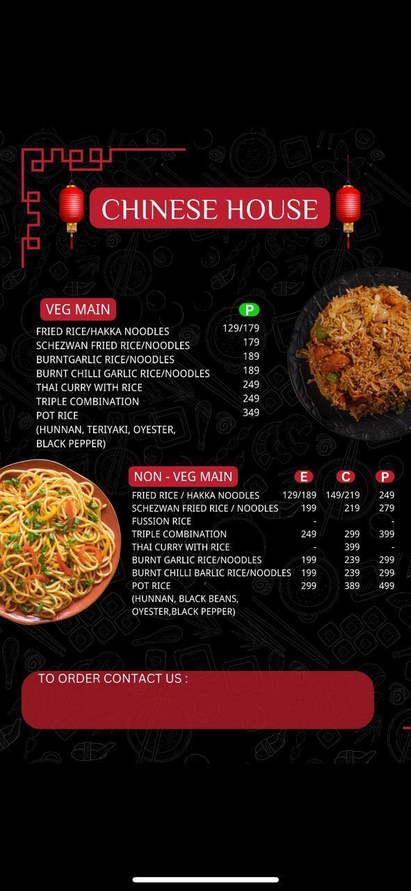 Menu of Chinese House, Mira Road, Mumbai