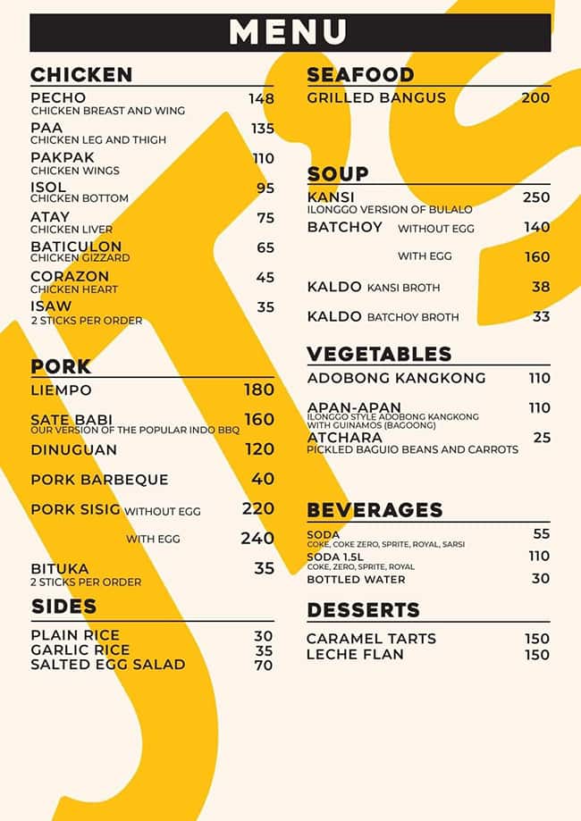 Menu at JT's Manukan Grille Borromeo restaurant, Quezon City, St 64 ...