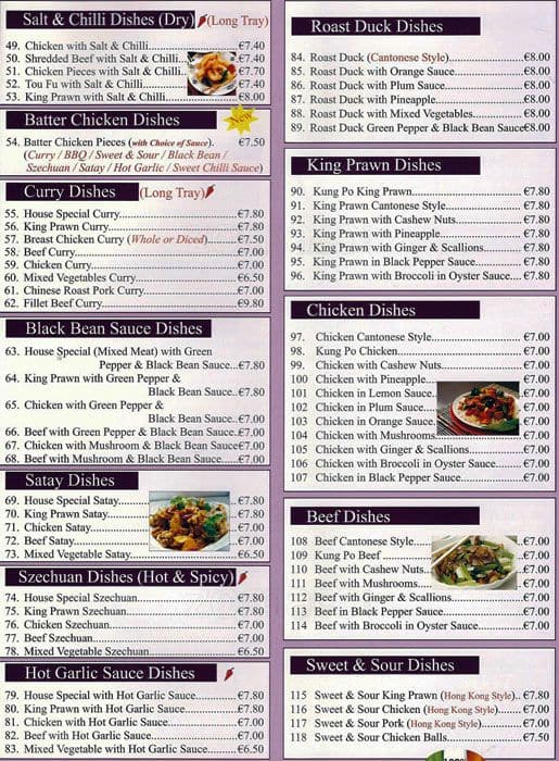 Menu at Food House, Dublin, Neilstown Shopping Centre