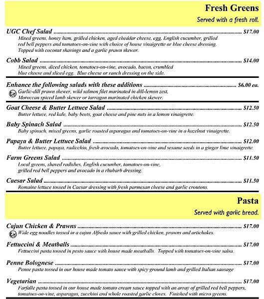 Menu at Westward Ho! Public House & Grill Room, Vancouver