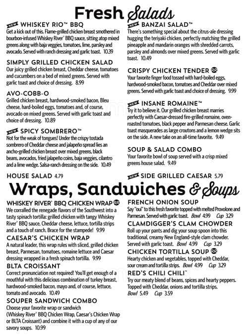 Menu at Red Robin restaurant, Plainfield