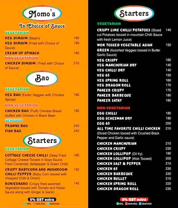 Menu of Silver Wok, Manpada, Thane West, Thane