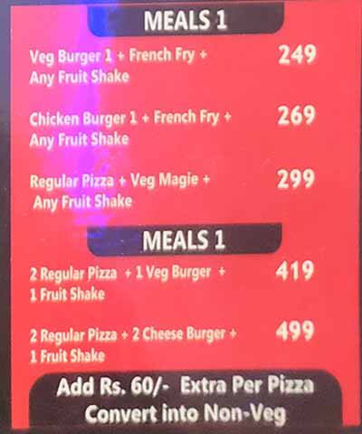Menu at The thickshake pizza&shakes, Hyderabad